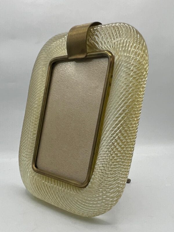 Murano glass photo frame in transparent twisted glass with gold leaf ...