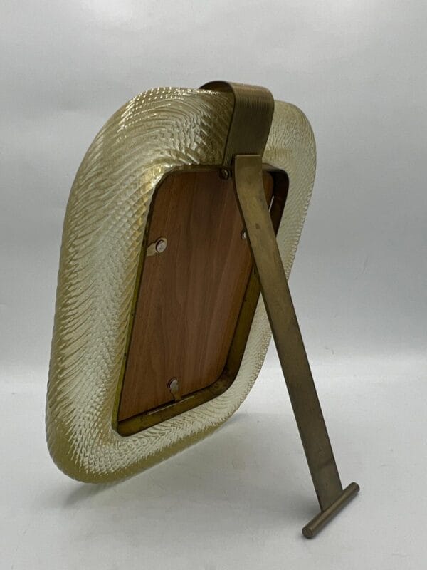 Murano glass photo frame in transparent twisted glass with gold leaf ...