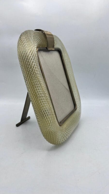 Murano glass photo frame in transparent twisted glass with gold leaf ...